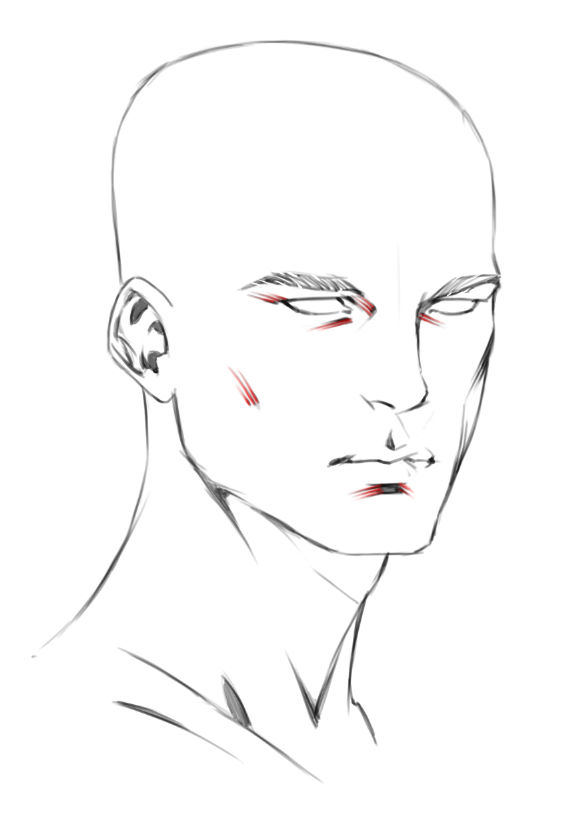 How to Draw The 3/4 View Of The Male Head