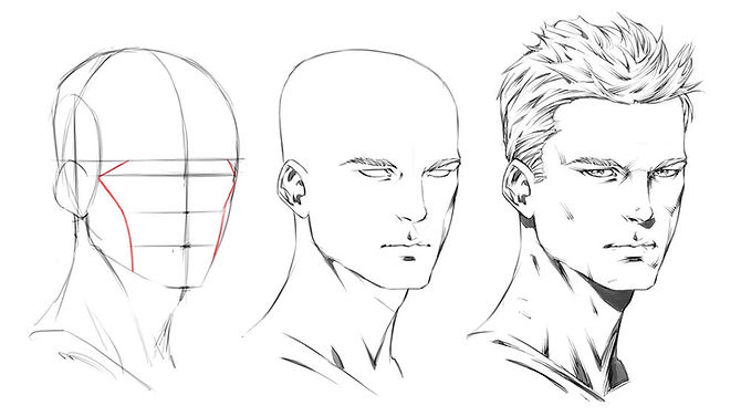how to draw head and shoulders