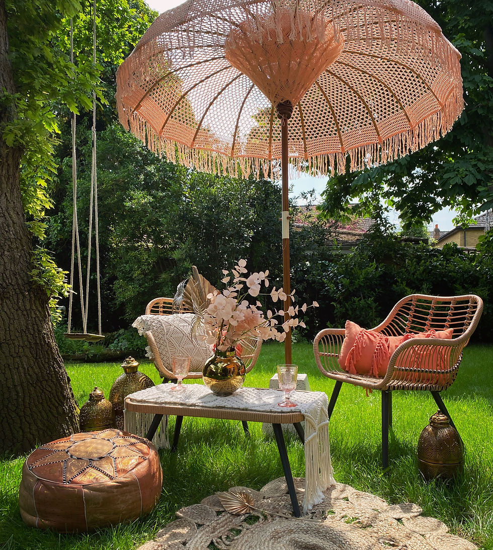 Handmade macrame parasol | The Little Top Ltd