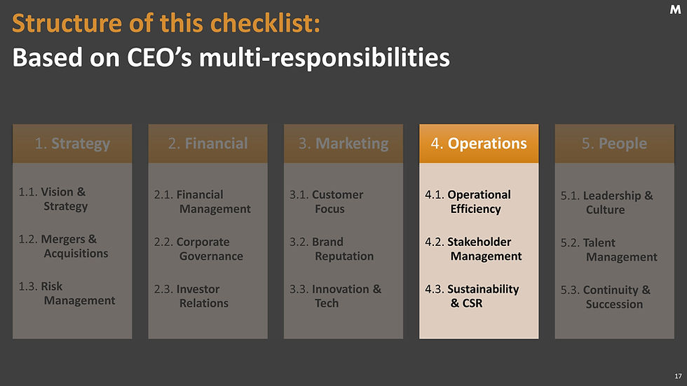 CEO's Strategic Checklist