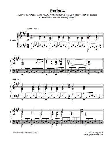 004 - Psalm 4 Geneva for piano | Genevan Tunes
