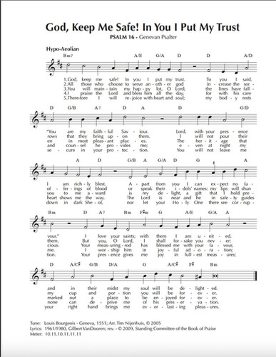016 - Psalm 16 Geneva Lead Sheet | Genevan Tunes
