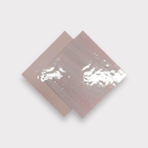 2 Pack White Violet Prisma COE 96 Fusible Glass Sheets / Mosaic Squares ...