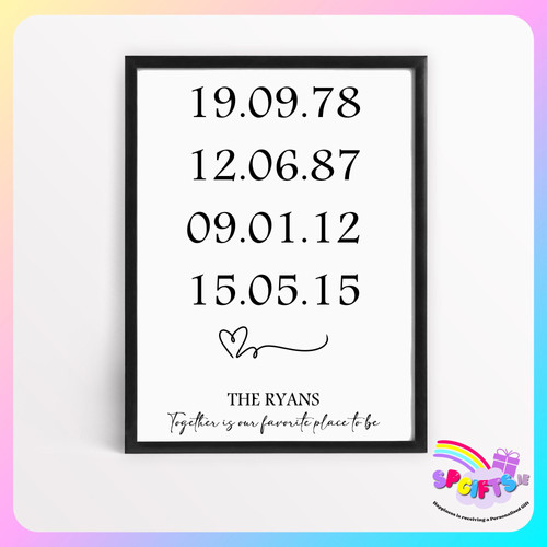 Custom Birth Dates Family Print | spgifts