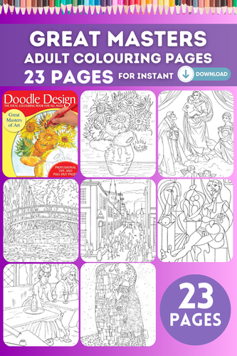 Doodle Design Great Masters of Art Adult Colouring | I-Read