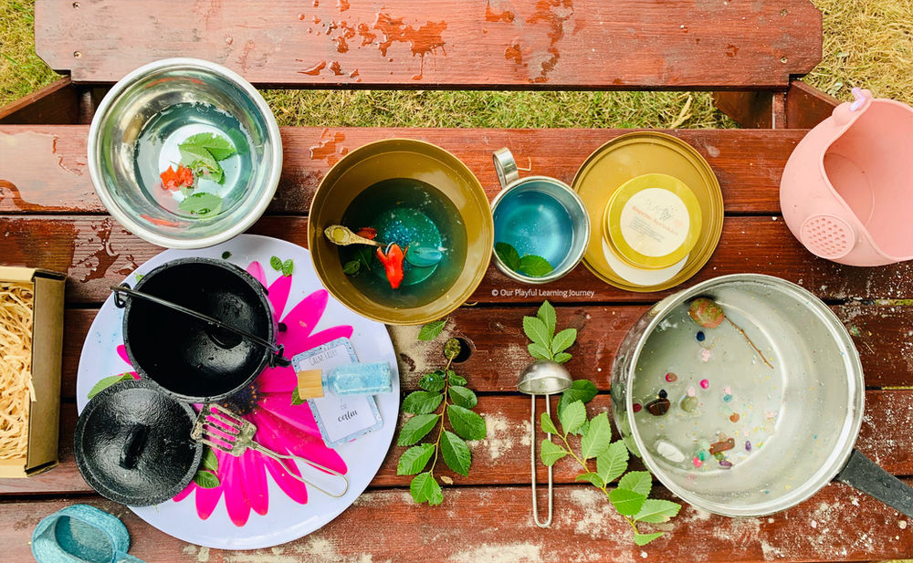 Magical Potion Mixing: Fun outside play idea for kids