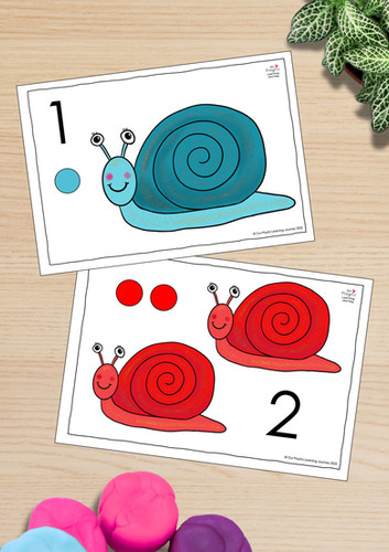 Snail Numbers 1-10 Playdough Mats + Counting Cards +Clip Card Printable ...