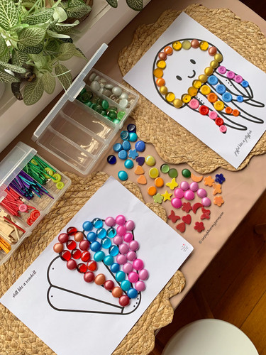 Mindful Play Mats for Loose Parts + Art | Our Playful Learning