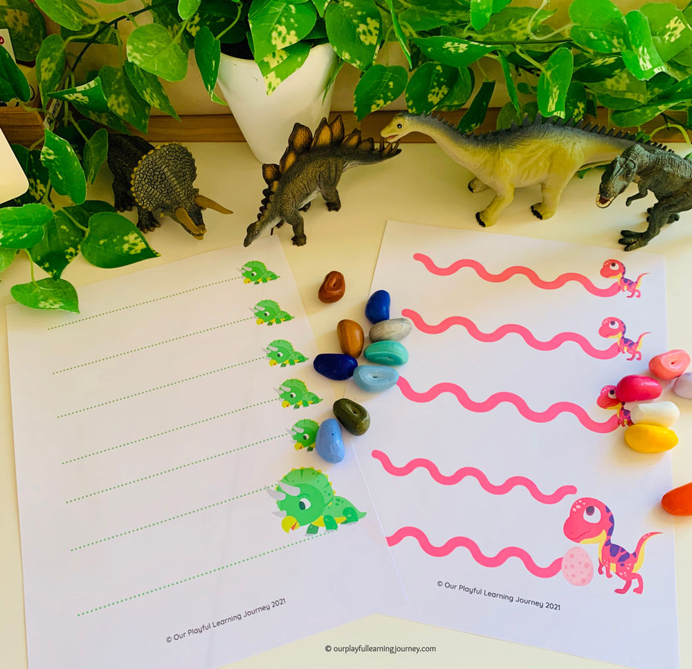 FREE Dinosaur Tracing & Cutting Printable Pages