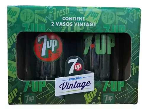 Gift Pack Vasos Vidrio 7up Edición Vintage Estuche x 2 UD | Mercado de ...
