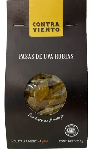 Pasas de Uva Rubias Contraviento 250 Gramos | Mercado de Bebidas