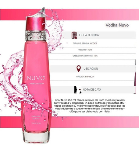Nuvo Pink L'esprit De Paris Licor Espumante Frances | Mercado de Bebidas