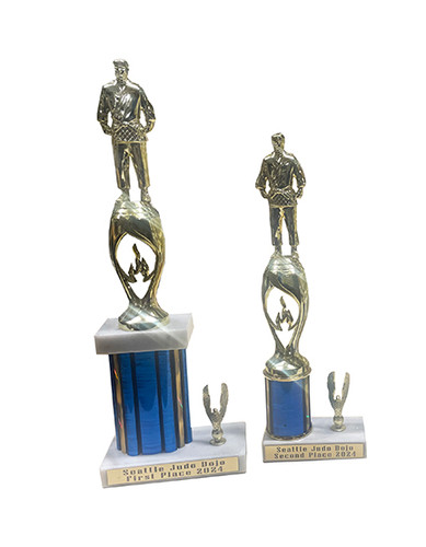 Custom 1 Post Trophy with Trim | jandctrophies
