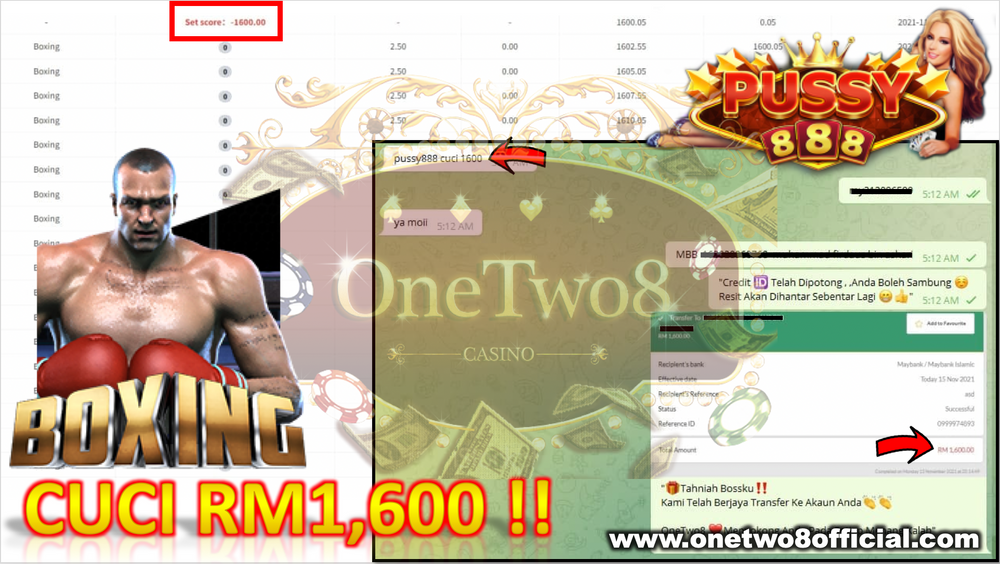 Game Pussy888 "Boxing" Kasi ONG ONG Cuci Cuci Rm1,600‼️Gaji Orang ...