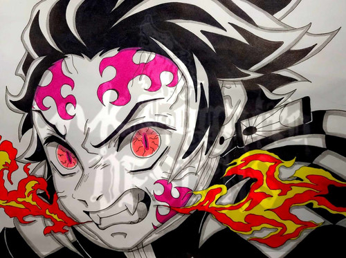Tanjiro Fire Breathing | Demon Slayer (8.5x11) Print | Inkcognitodesigns