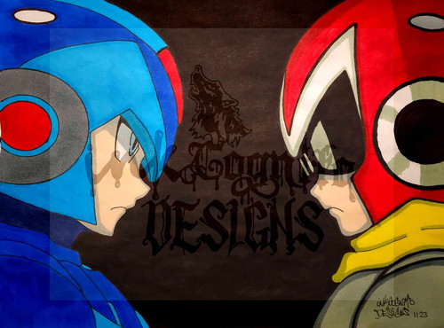 Megaman vs Protoman Fan Art 8.5x11 | Inkcognitodesigns