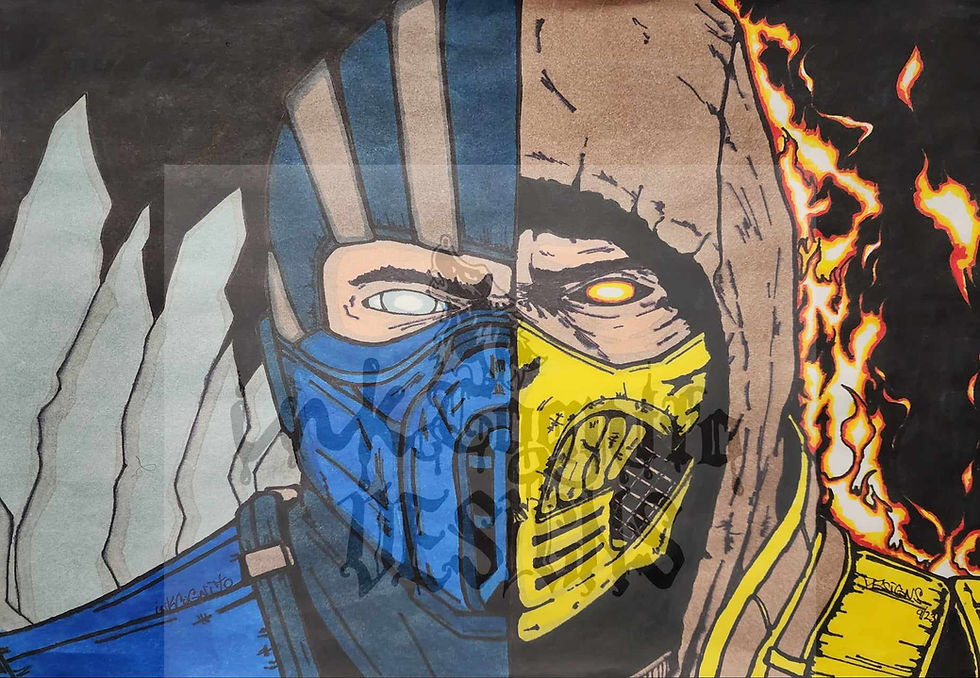 Sub Zero vs Scorpion | Mortal Kombat Fan Art Mashup 8.5x11 ...