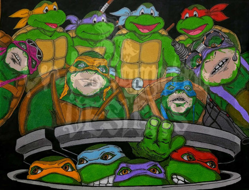 TMNT Generational Collage | Fan Art 8.5 x 11 | Inkcognitodesigns