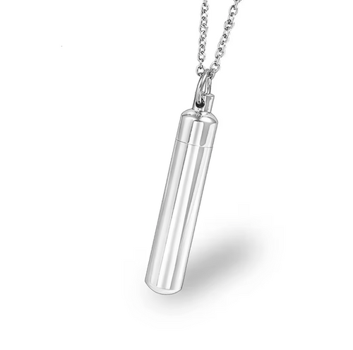 Capsule Urn Pendant for Cremation Ashes with chain | SamFire Memorials