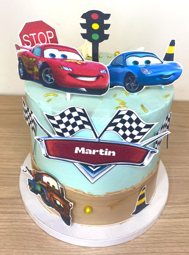 Layer cake "Cars" - 8/10 parts | Cupcakes TAKO