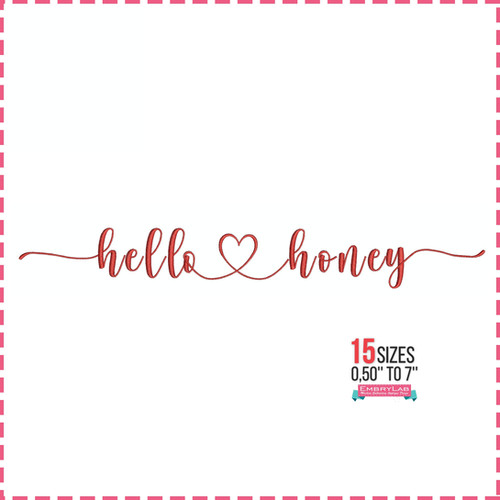 Hello Honey Embroidery Font. BX+9 Formats. Machine Embroidery | EmbryLab