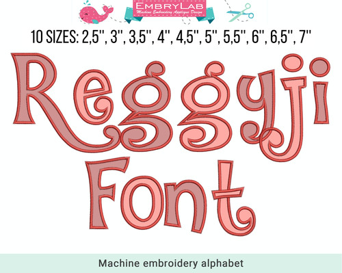 Applique Embroidery Font. Reggie Fancy Cursive Font with Tail. BX+8 ...