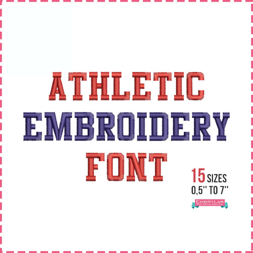 Athletic Embroidery Font. BX+10 Formats. Machine Embroidery Alphabet ...