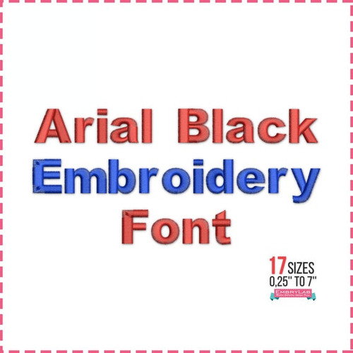 Arial Black Embroidery Font. BX+10 Formats. Machine Embroidery Alphabet ...