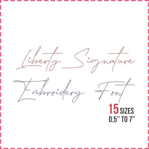 Liberty Signature Embroidery Font. BX+8 Formats. Machine Embroidery ...