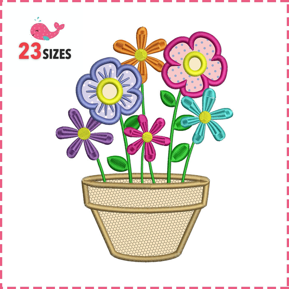 Flowers Appliqué. Machine Embroidery Applique Design. | EmbryLab