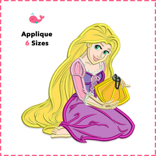 Rapunzel Appliqué. Tangled. Machine Embroidery Applique Design. Digital ...