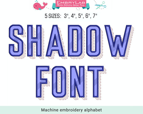 Shadow Applique Font. BX+8 Formats. Athletic Machine Embroidery ...