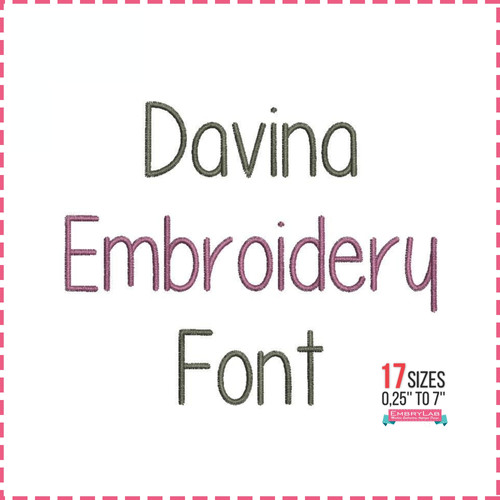 Davina Embroidery Font. BX+10 Formats. Machine Embroidery Alphabet ...