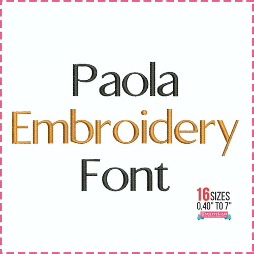 Paola Embroidery Font. BX+10 Formats. Machine Embroidery Alphabet ...