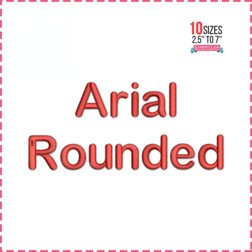 Arial Rounded Embroidery Font. BX+10 Formats. Machine Embroidery ...