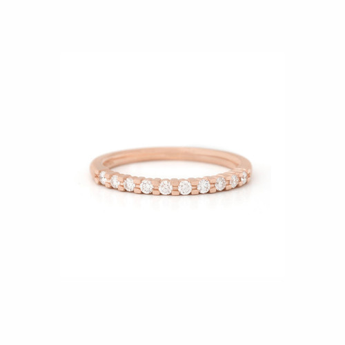 rose gold claw set diamond band | Maxs Jewelry