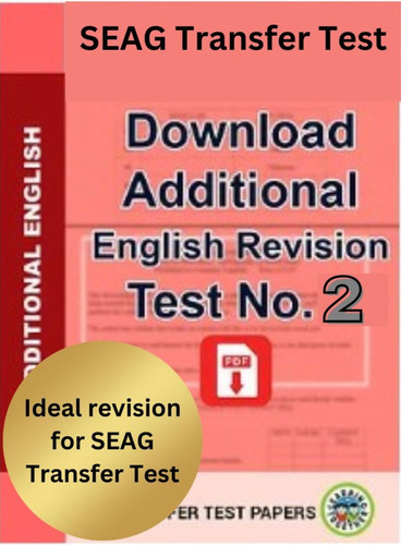 SEAG Transfer Test English Revision Test Number 2 | Transfer Test Papers