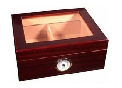 Artisan 50 ct Glass Top Humidor - Cherry | The Big Smoke