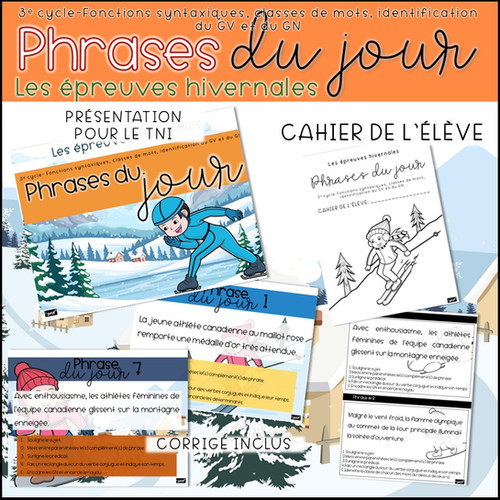 Phrases du jour - 3e cycle - Les épreuves hivernales | Prof à la deux