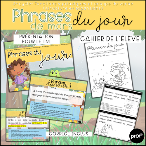 Phrases du jour - 3e cycle - Mars | Prof à la deux