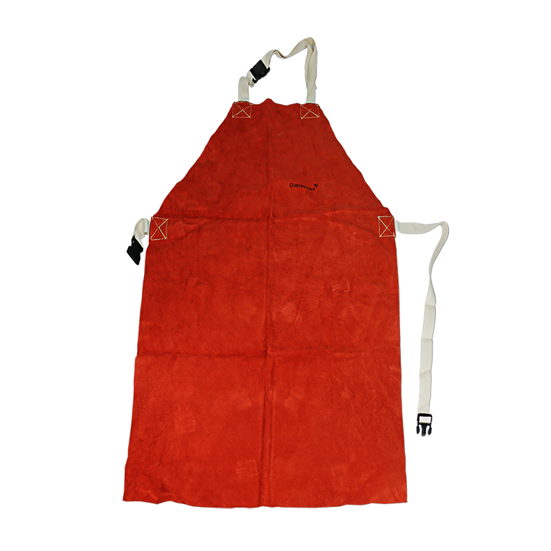 Parweld Red Leather Apron | Uk Welding Supplies