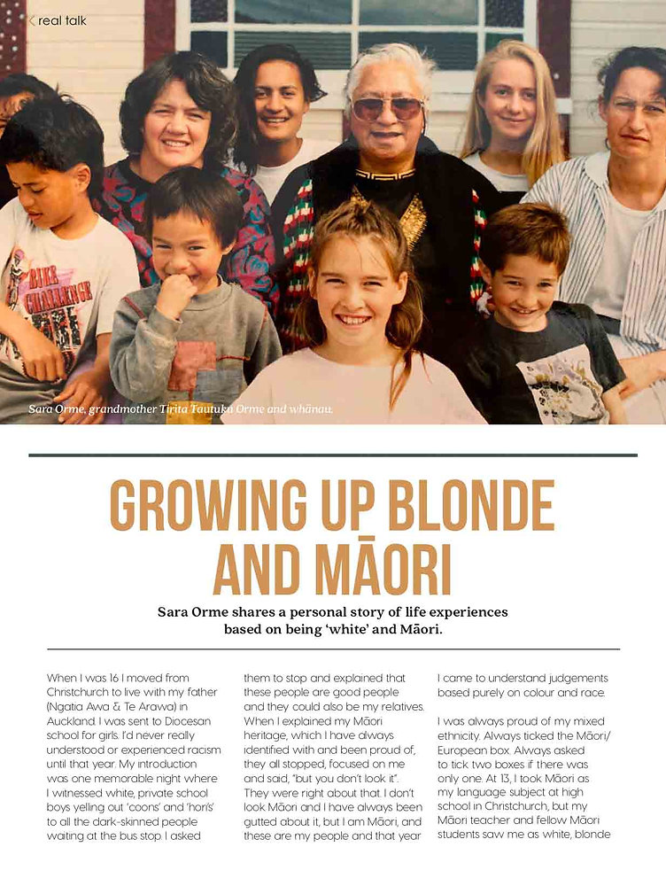 Sara Orme, New Zealand photographer talks about growing up blonde and Maori
