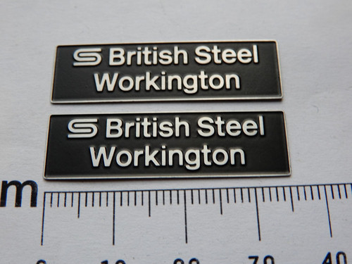 37505 British Steel Workington Black Nameplates | Protoneo Craft Store
