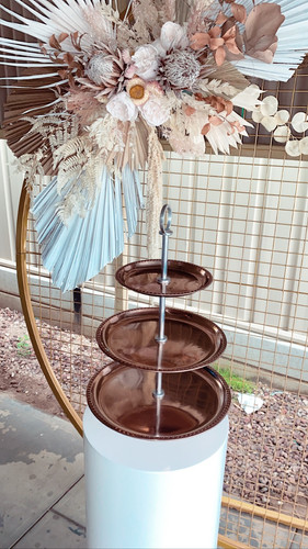 3 Tier Rose Gold Desert Stand | EVENT HIRE ADL