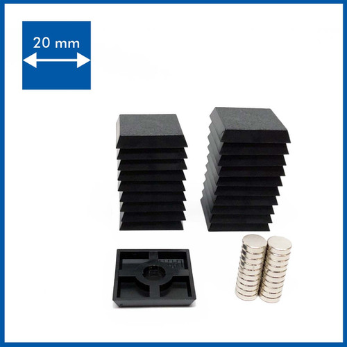Square - 20mm Base with included Magnets - 20 Pack | Cobalt Keep