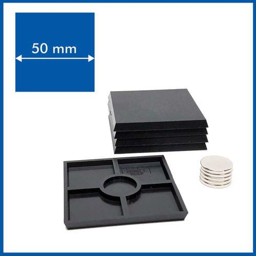 Square - 50mm Base with included Magnets - 5 Pack | Cobalt Keep