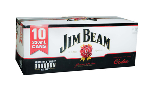 Jim Beam & Cola 330ml Cans (10-pack) | Mt Smart Liquor