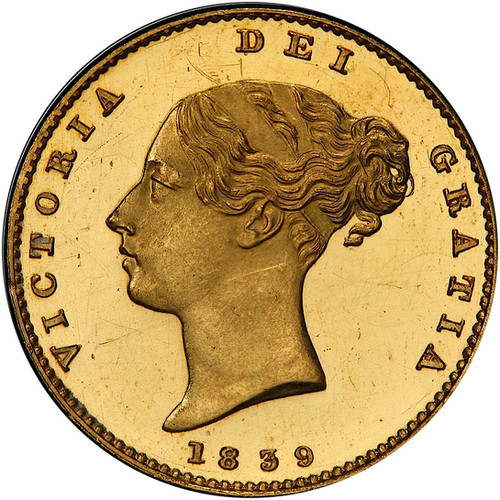 1839 Victoria Proof Shieldback Half Sovereign PR63CAM PCGS | Durham Coins