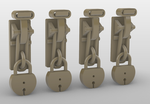 Tiger 1 Tank - Storage bin padlocks | Battleground Models
