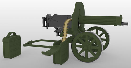 M1910 Maxim Machine Gun - Early War - Fluted Jacket | Battleground Models
